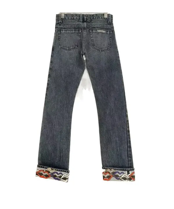 Chrome Hearts Belt Loop Jeans With Embellished Cuffs