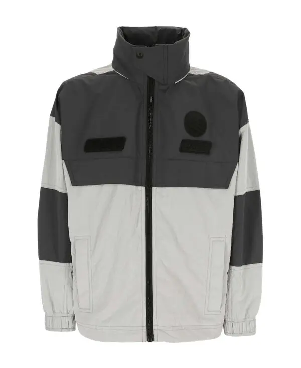 Hugo Boss Logo Patch Color Block Hooded Jacket - Black