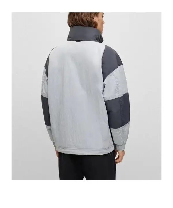 Hugo Boss Logo Patch Color Block Hooded Jacket