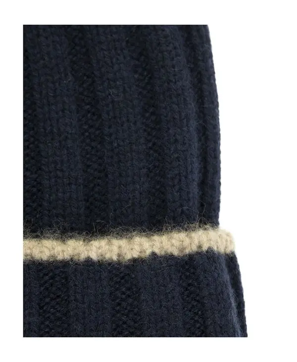 Brunello Cucinelli Ribbed Knit Beanie - Black