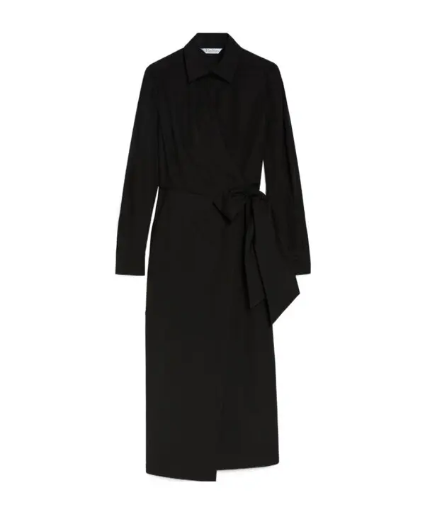 Max Mara Agrume Wrap Long-sleeved Dress - Black