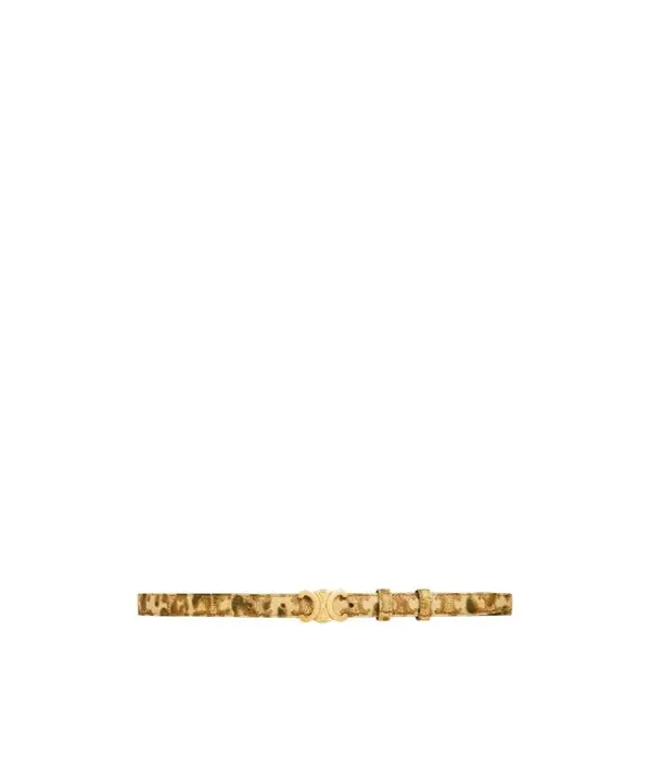Celine Small Triomphe Belt In Triomphe Canvas - Nude