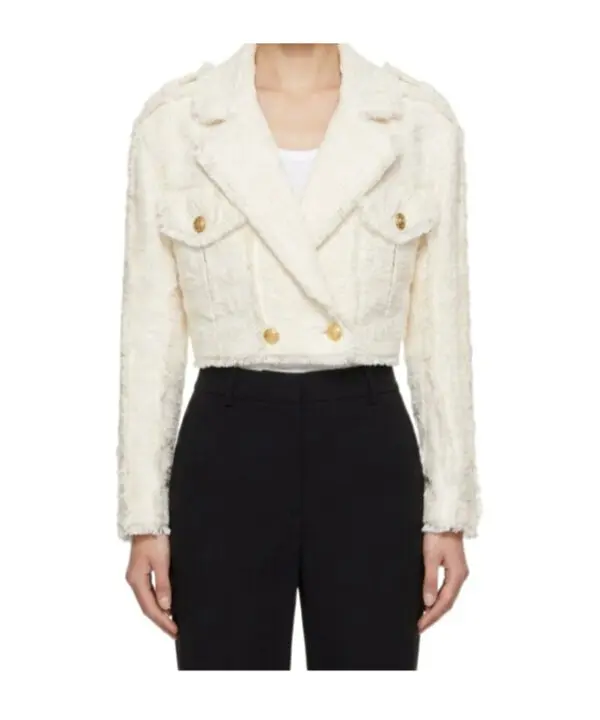 Marissa Chiara Long-sleeved Cropped Jacket With Button Fastening