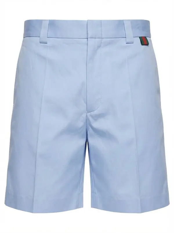 Gucci Tailored Shorts With Web Detail - Light Blue