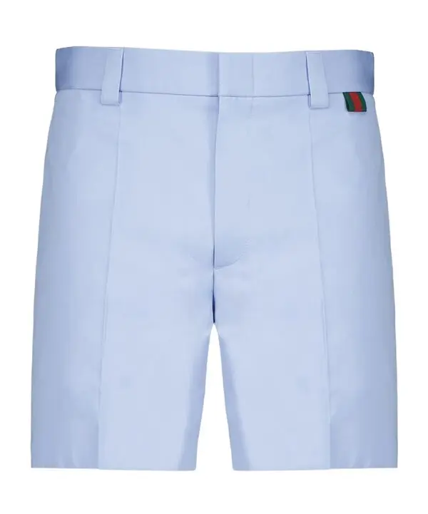 Gucci Tailored Shorts With Web Detail - Light Blue