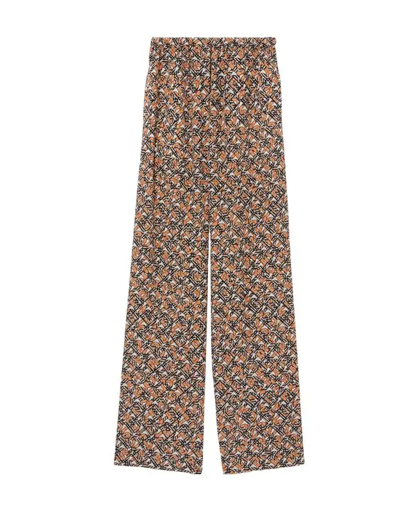 Burberry Monogram-print Wide-leg Trousers - Multicolor