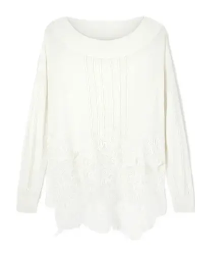 Ermanno Scervino Guipure Lace-detail Jumper - White