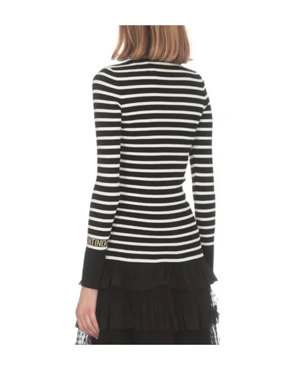 Red Valentino Striped Long Sleeve Sweater
