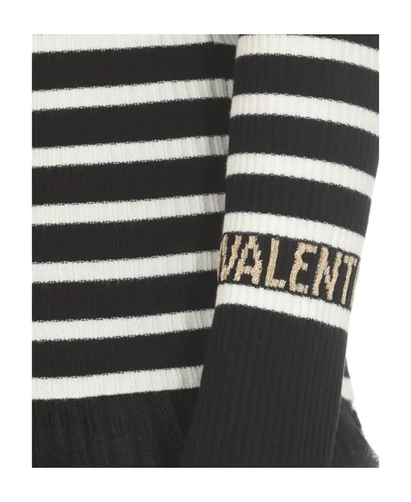 Red Valentino Striped Long Sleeve Sweater