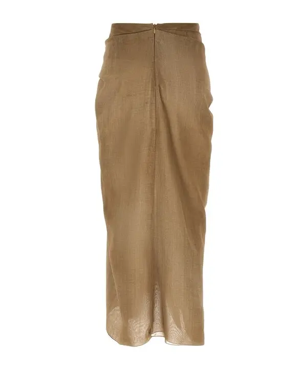 Ermanno Scervino Marocain Tie-front Maxi Skirt