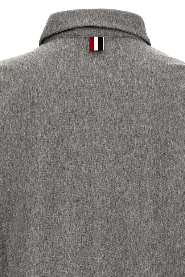 Thom Browne Rwb Striped Short-sleeved Polo Shirt
