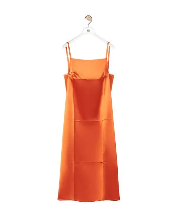 Loewe Slip Dress In Satin - Orange