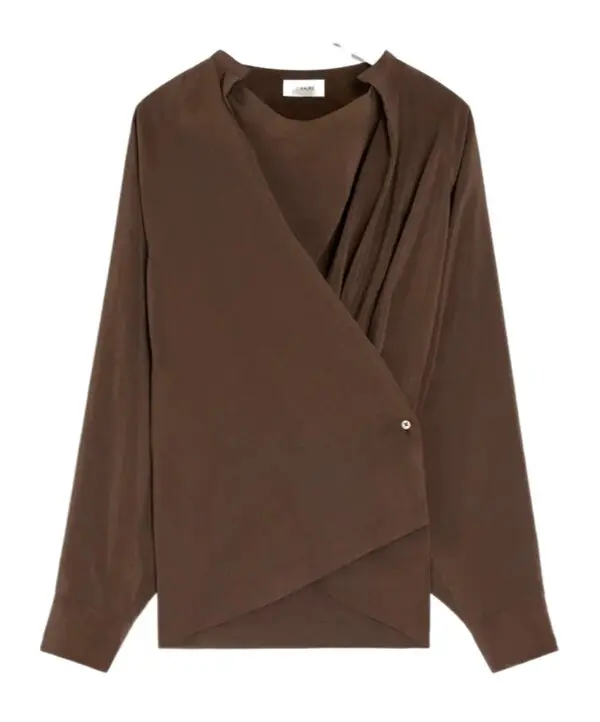 LEMAIRE Twisted Pleat Blouse - Brunette