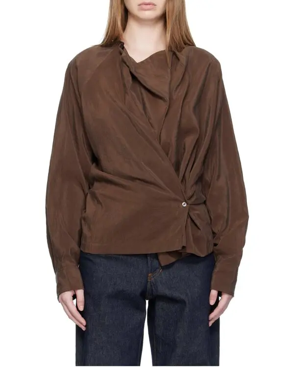 LEMAIRE Twisted Pleat Blouse - Brunette