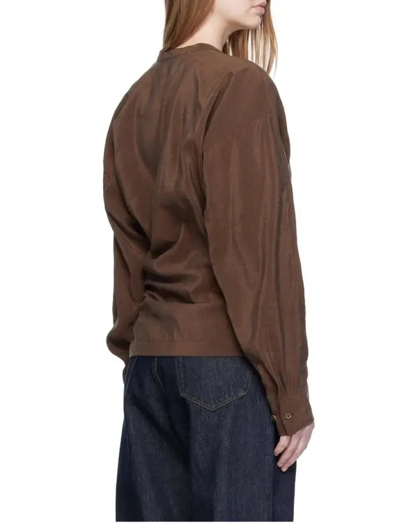 LEMAIRE Twisted Pleat Blouse - Brunette