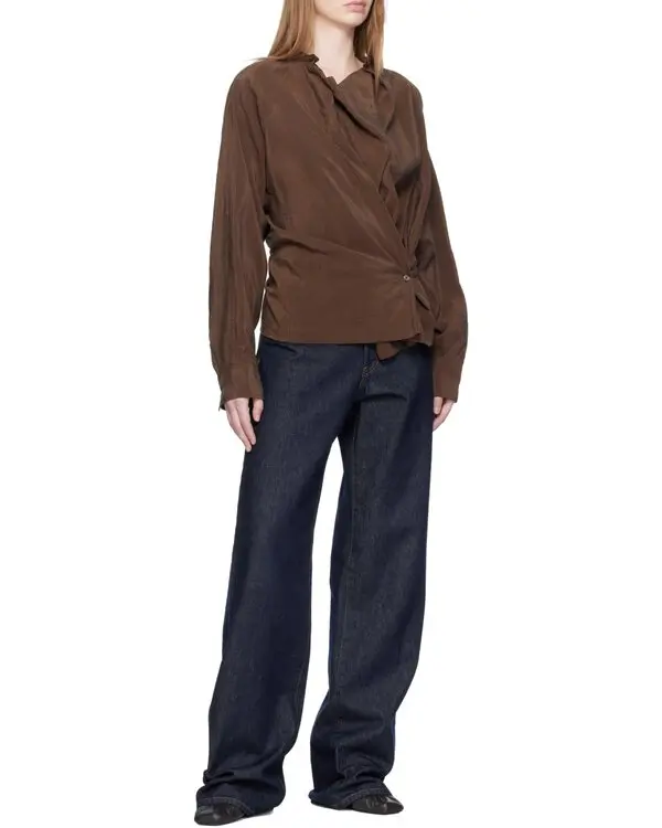 LEMAIRE Twisted Pleat Blouse - Brunette