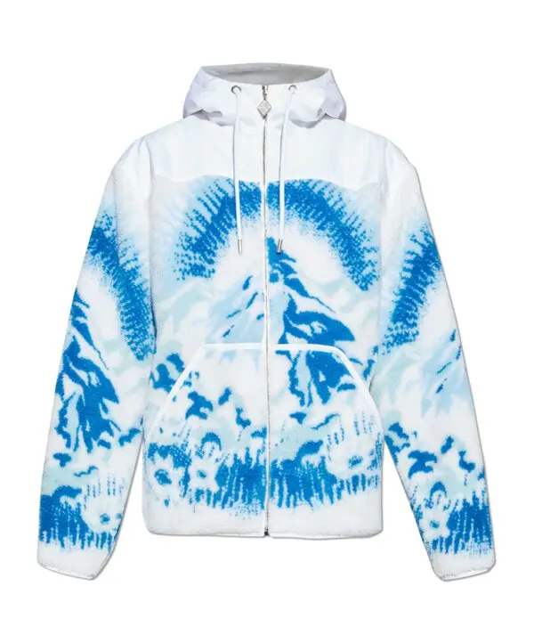 Casablanca Mountain Print Hooded Jacket - Blue