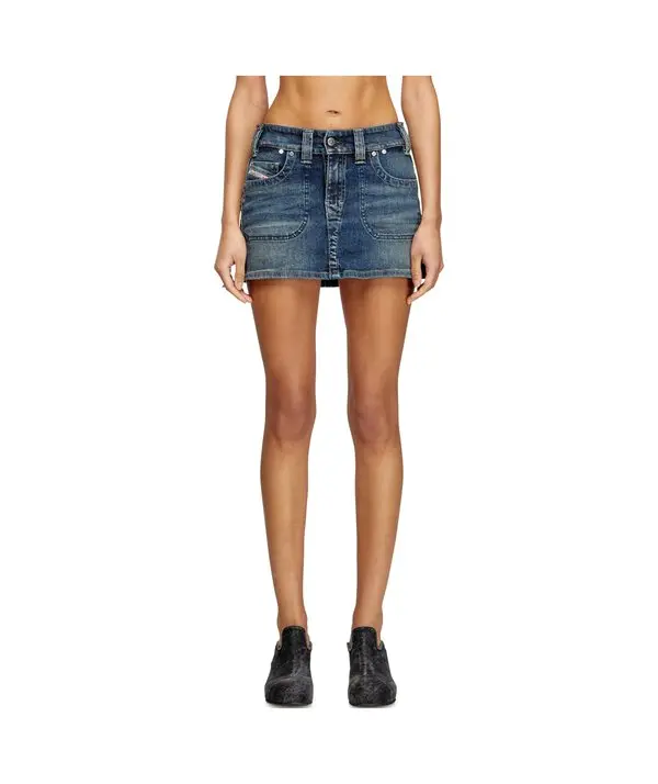 DIESEL® De-rago-re Denim Mini Skirt - Dark Blue