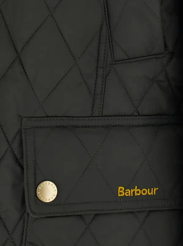 Barbour Quilted Jacket With Corduroy Collar - Black