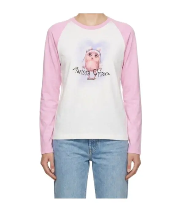 Marissa Chiara Long Sleeve Crewneck T-shirt - Pink