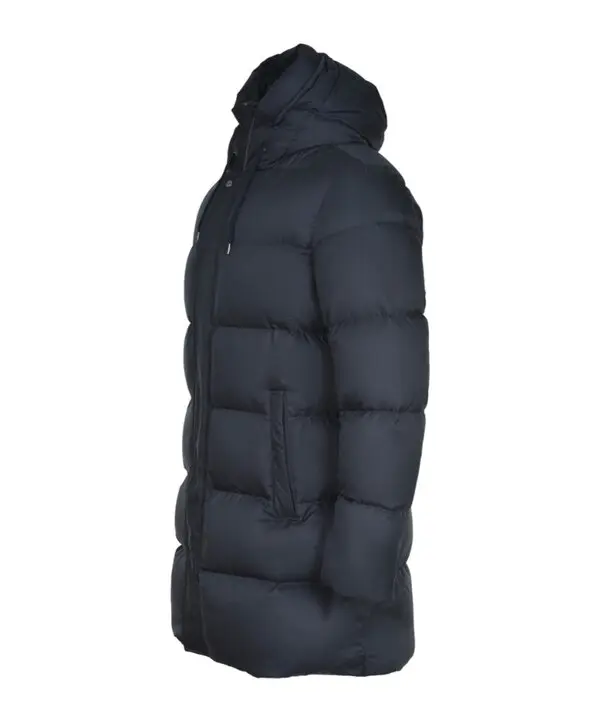 Herno Long-sleeved Hooded Down Jacket - Dark Blue
