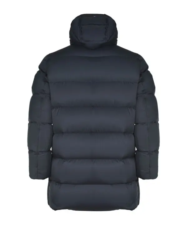 Herno Long-sleeved Hooded Down Jacket - Dark Blue