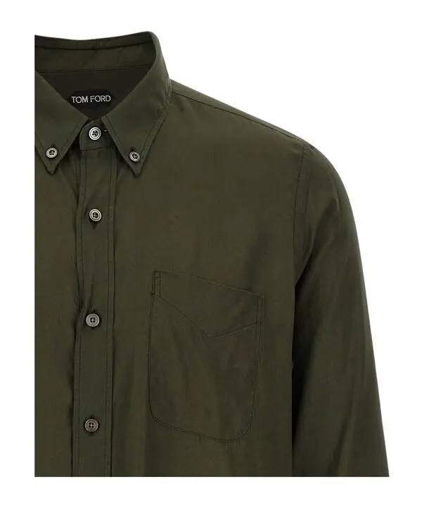 TOM FORD Button Down Long-sleeved Shirt - Black