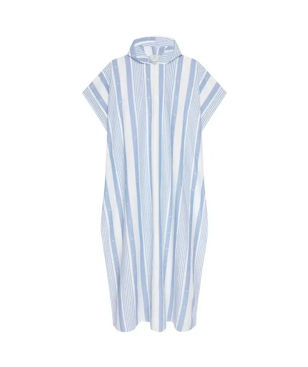 Givenchy Kaftan In Cotton And Linen With 4g Stripes - Blue/off-white