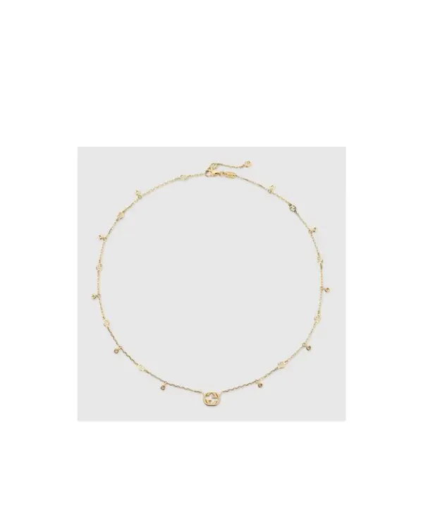 Gucci Interlocking Diamond 18k Gold Necklace