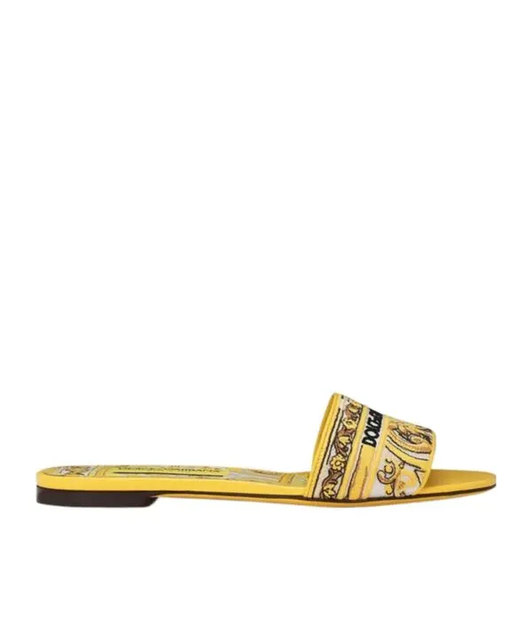 Dolce & Gabbana Logo Detailed Slip-on Slides - Multicolor