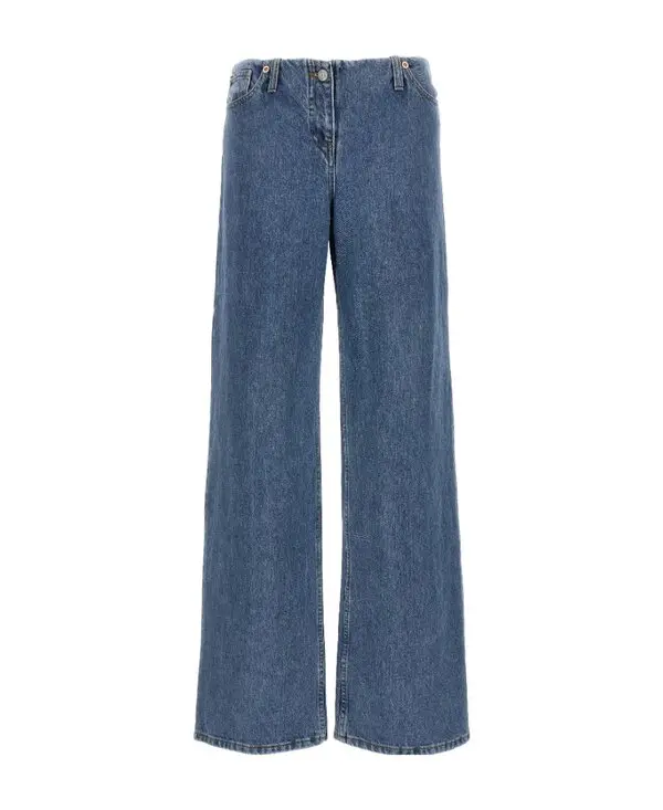 Magda Butrym Ultra Low Waist Wide Leg Denim Jeans