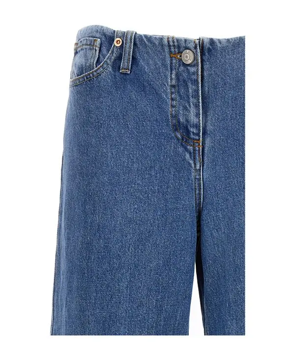 Magda Butrym Ultra Low Waist Wide Leg Denim Jeans