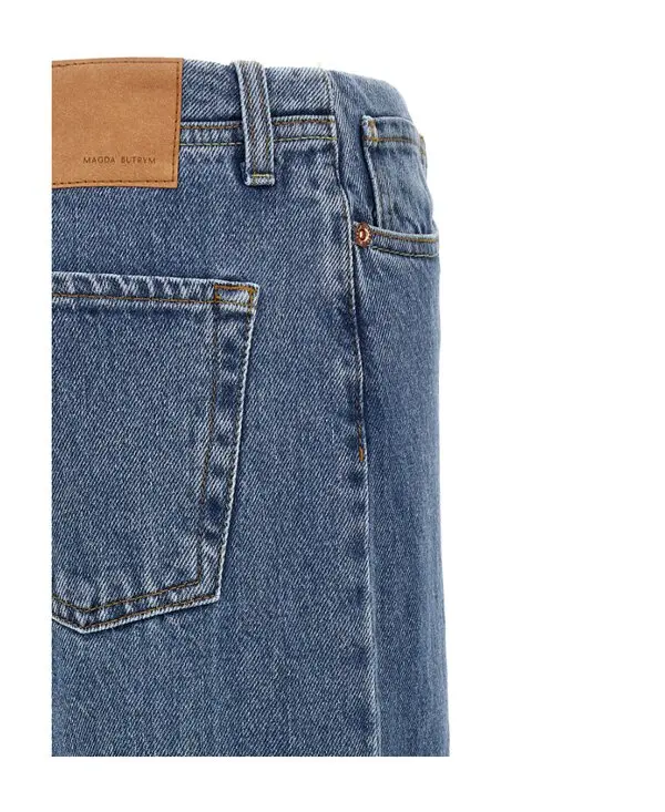 Magda Butrym Ultra Low Waist Wide Leg Denim Jeans