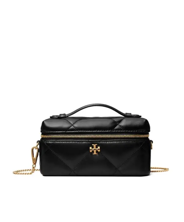 Tory Burch Kira Diamond Quilt Charm East-west Vanity Case - Black