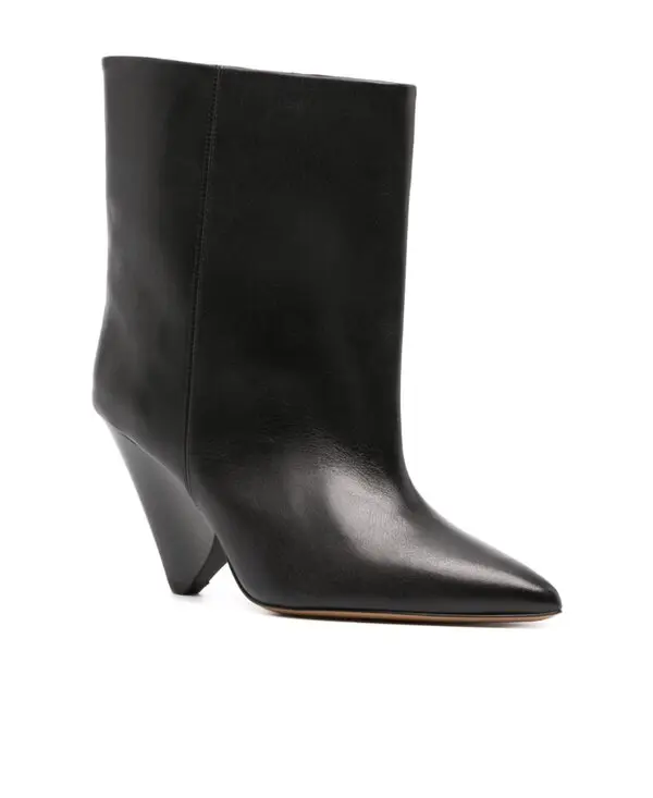 Isabel Marant Étoile Miyako Leather Pointed Toe Boots - Black