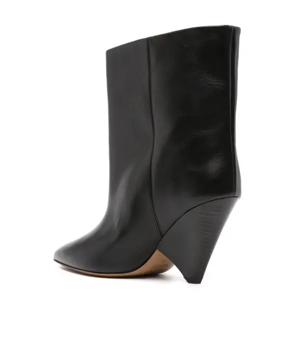 Isabel Marant Étoile Miyako Leather Pointed Toe Boots - Black