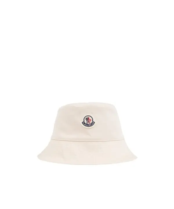 Moncler Logo Patch Bucket Hat - Cream