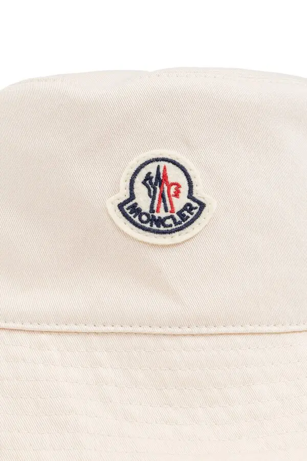 Moncler Logo Patch Bucket Hat - Cream
