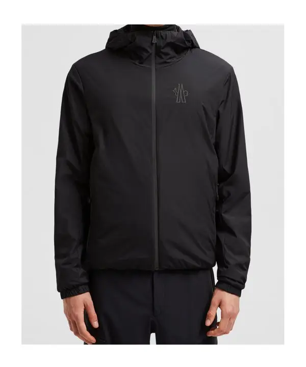 Moncler Logo Printed Hooded Jacket - Black