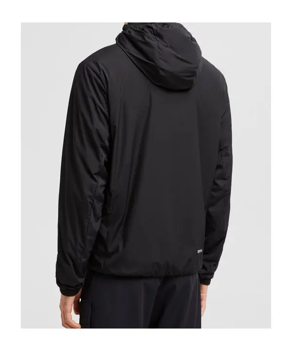 Moncler Logo Printed Hooded Jacket - Black
