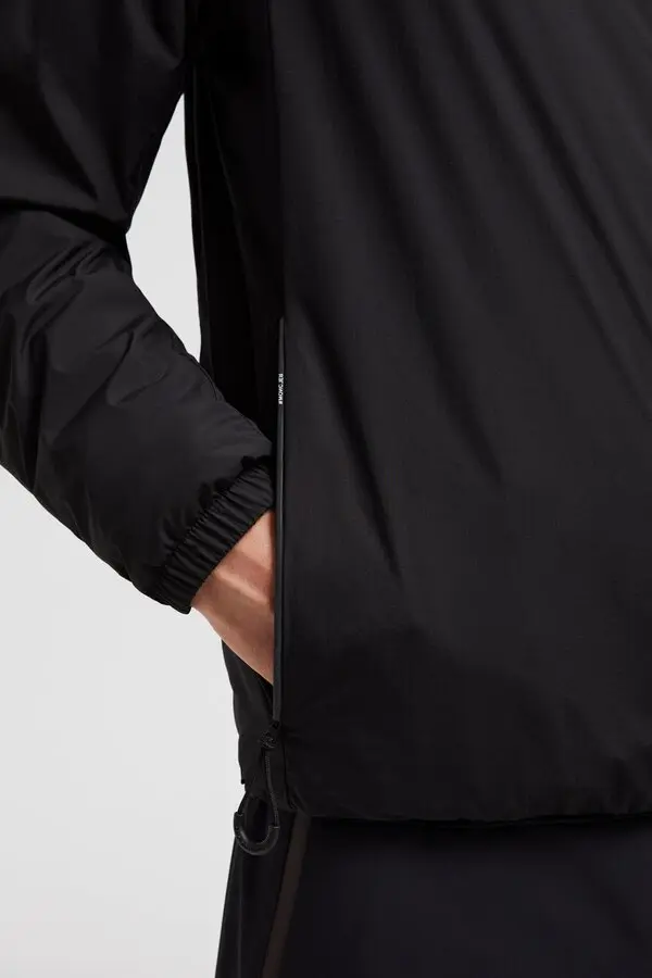 Moncler Logo Printed Hooded Jacket - Black