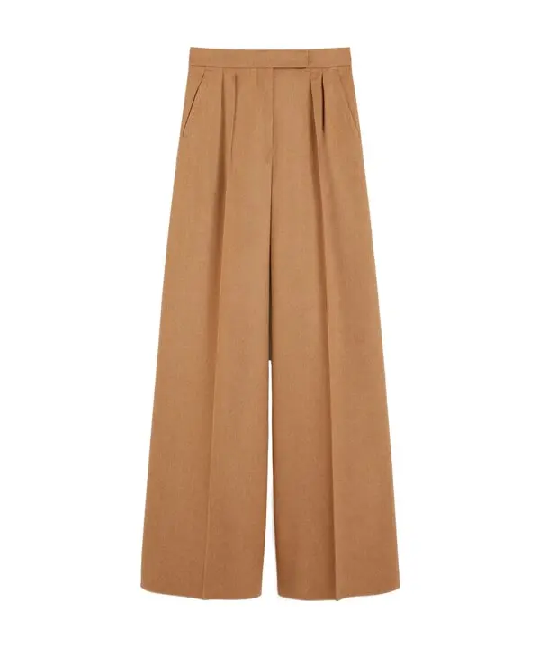Max Mara Flared Wool Trousers - Camel