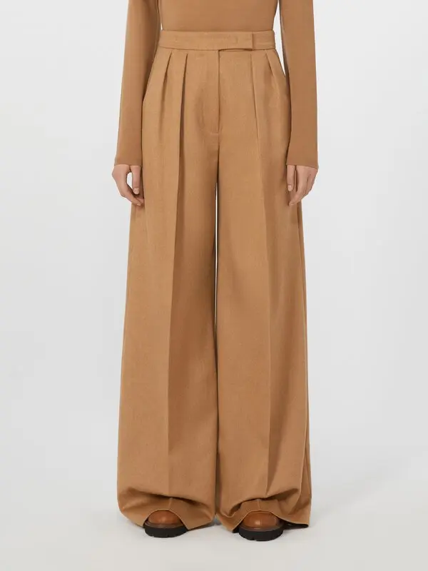 Max Mara Flared Wool Trousers - Camel