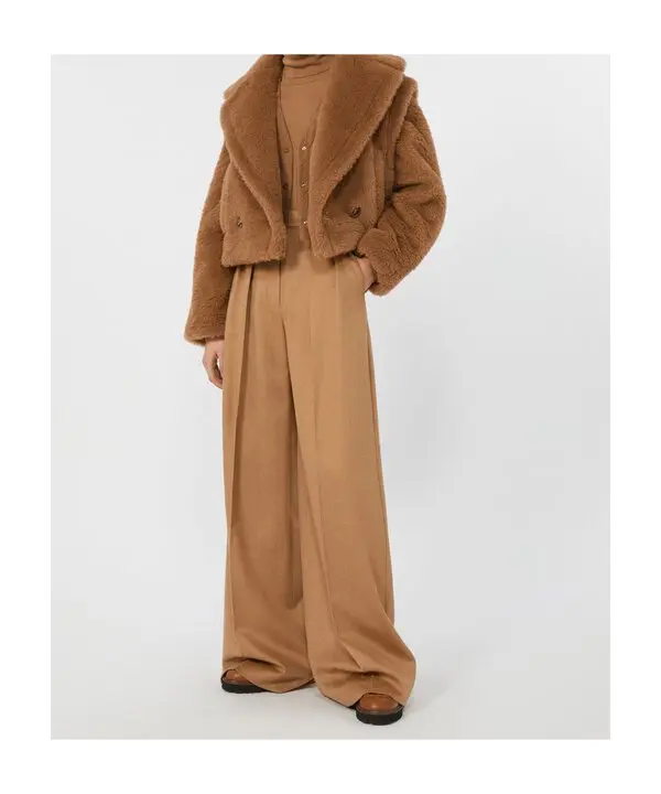 Max Mara Flared Wool Trousers - Camel