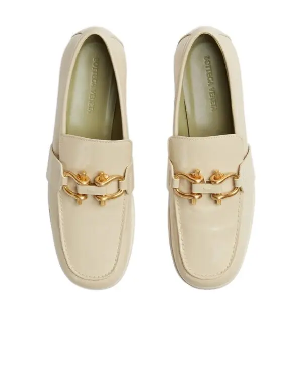 Bottega Veneta Square Toe Loafers With Horsebit Detail