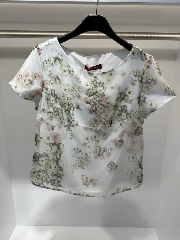 Max Mara Short Sleeve Floral Print Shirt