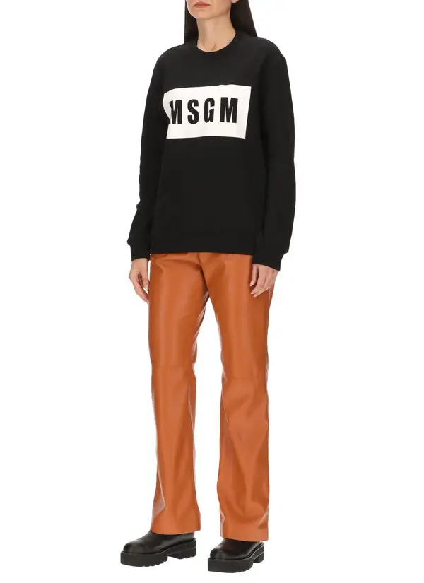 MSGM Logo Print Crewneck Sweatshirt