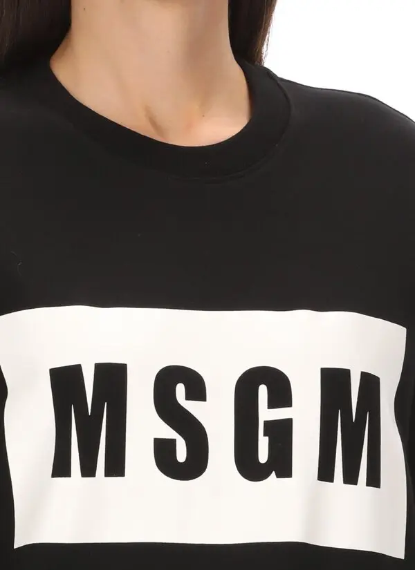 MSGM Logo Print Crewneck Sweatshirt