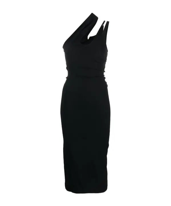 MUGLER Asymmetrical Midi Dress