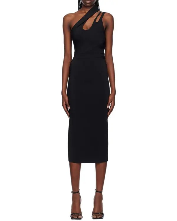 MUGLER Asymmetrical Midi Dress